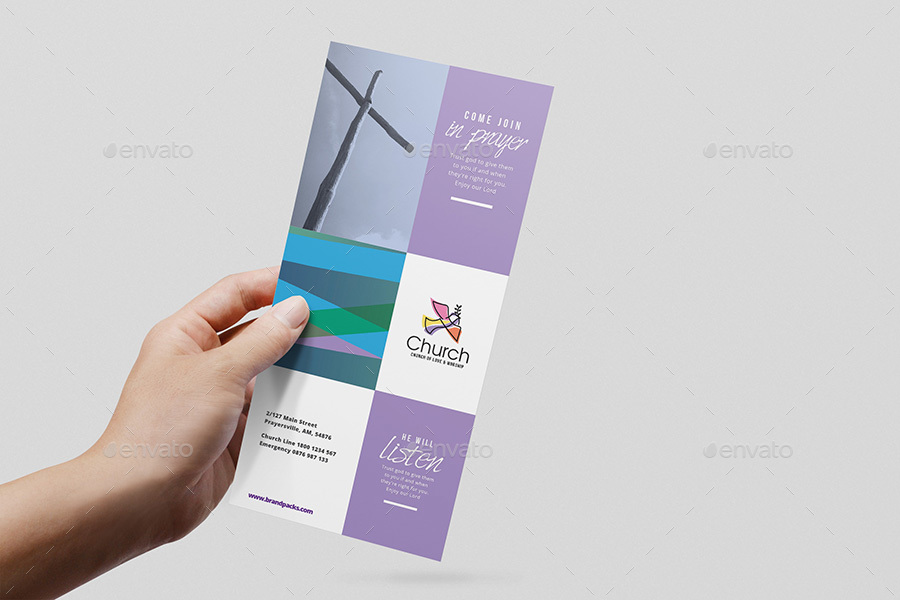 Modern Church DL Rack Card Template, Print Templates | GraphicRiver