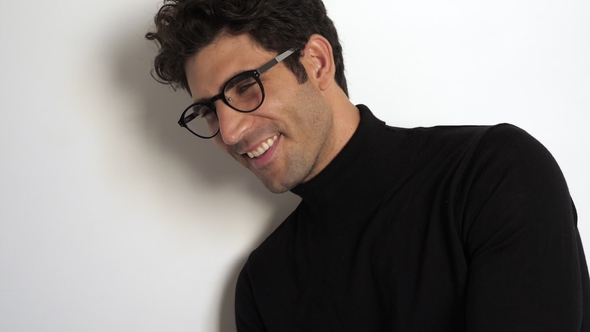 Laughing Man in Glasses, Stock Footage | VideoHive