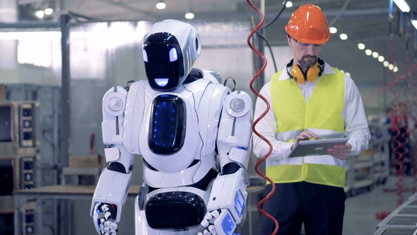 Human-like Robot Starts Working with a Drill After a Corresponding ...