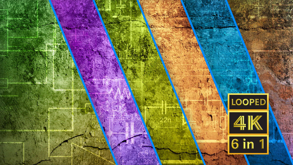 Pack of 6 Multilayer Colored Textures, Motion Graphics | VideoHive