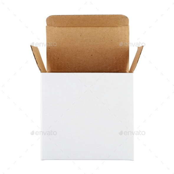 Opened white box isolated on white background Stock Photo by ...