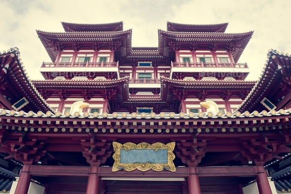 Beautiful view of Tooth relic temple in singapore Stock Photo by Rawpixel