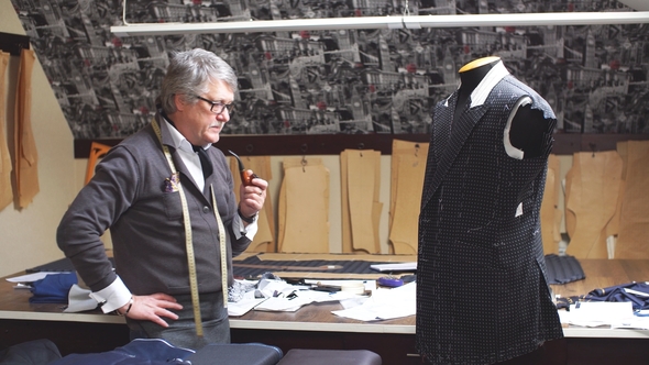 Handsome Mature Fashion Designer Thinking Over His New Exclusive Mans ...