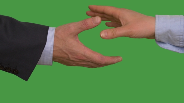 Tender Business Handshake. Alpha Channel, Keyed Green Screen, Stock Footage
