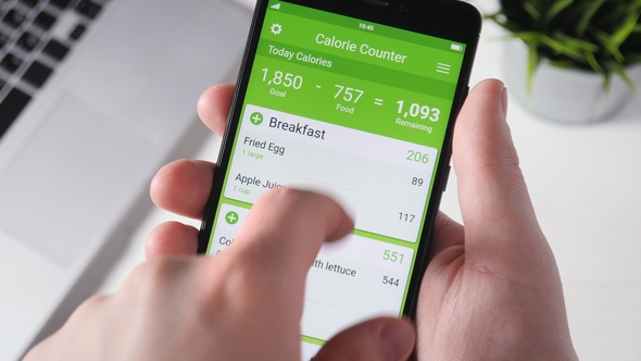 Using Calorie Counting App on the Smartphone, Stock Footage | VideoHive