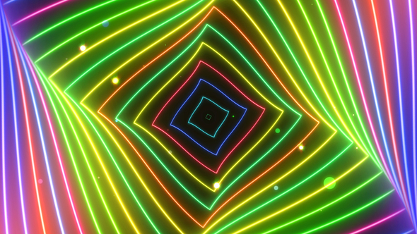 Colorful Neon Tunnel Loop Background, Motion Graphics | VideoHive