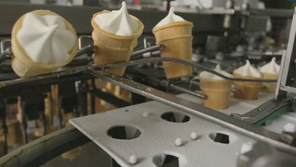 Ice Cream Production Line at the Food Factory, Stock Footage | VideoHive