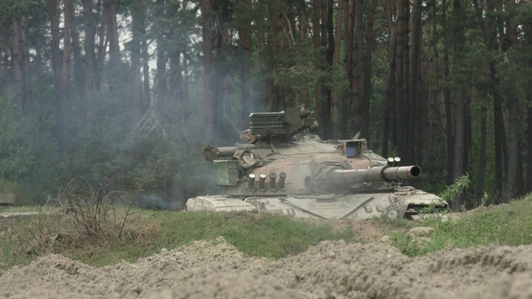 Military Tank Shoots on the Target, Stock Footage | VideoHive