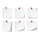 White Paper Notes on Red Thumbtack. Top View Note, Vectors | GraphicRiver