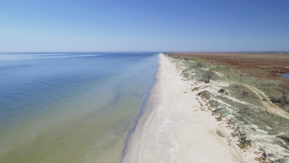 Coast Sea Waves Beach Blue. The Shot Focuses on a Crystal Clear Blue ...