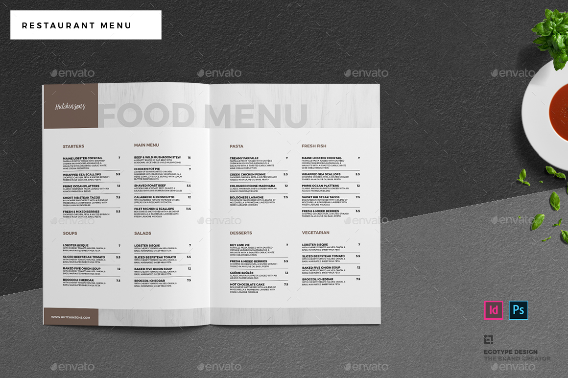 Restaurant Menu, Print Templates | GraphicRiver