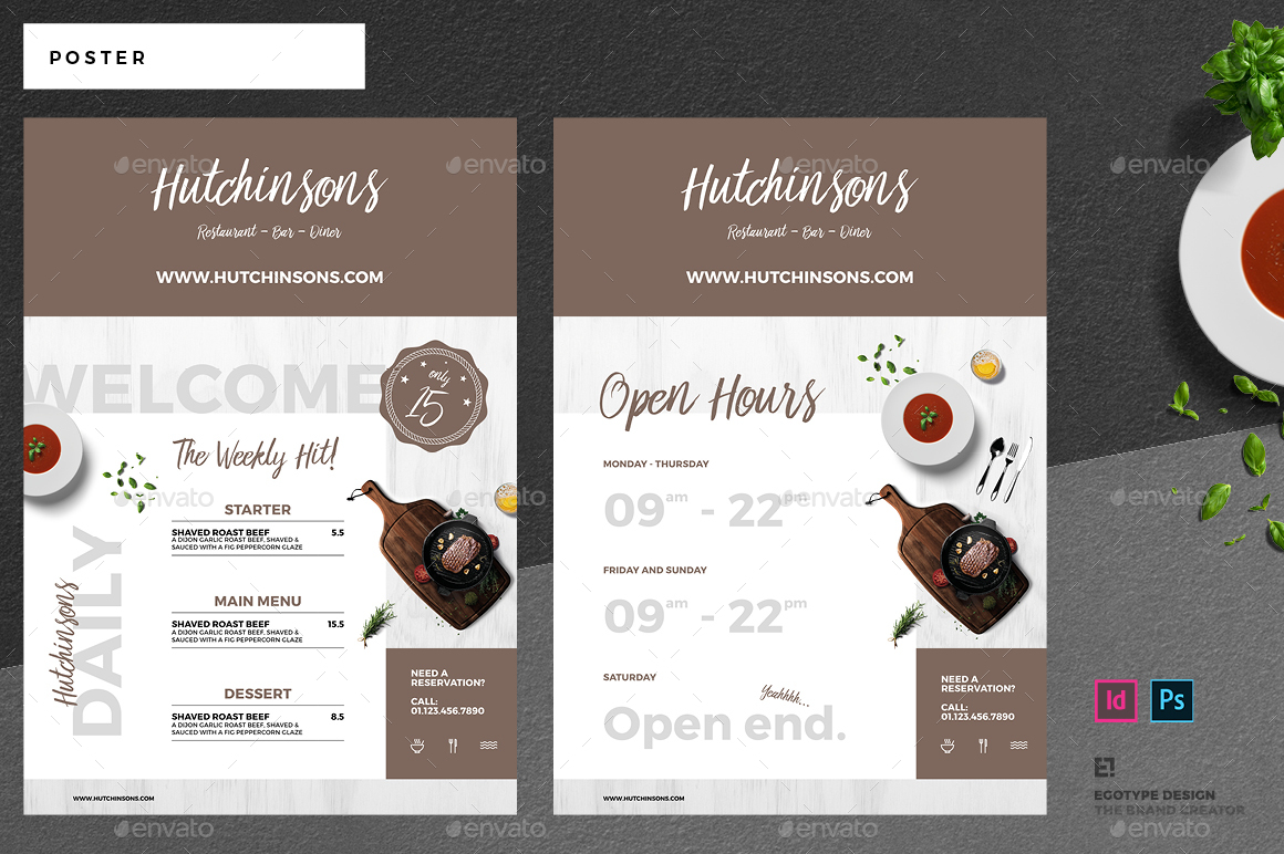 Restaurant Poster, Print Templates | GraphicRiver