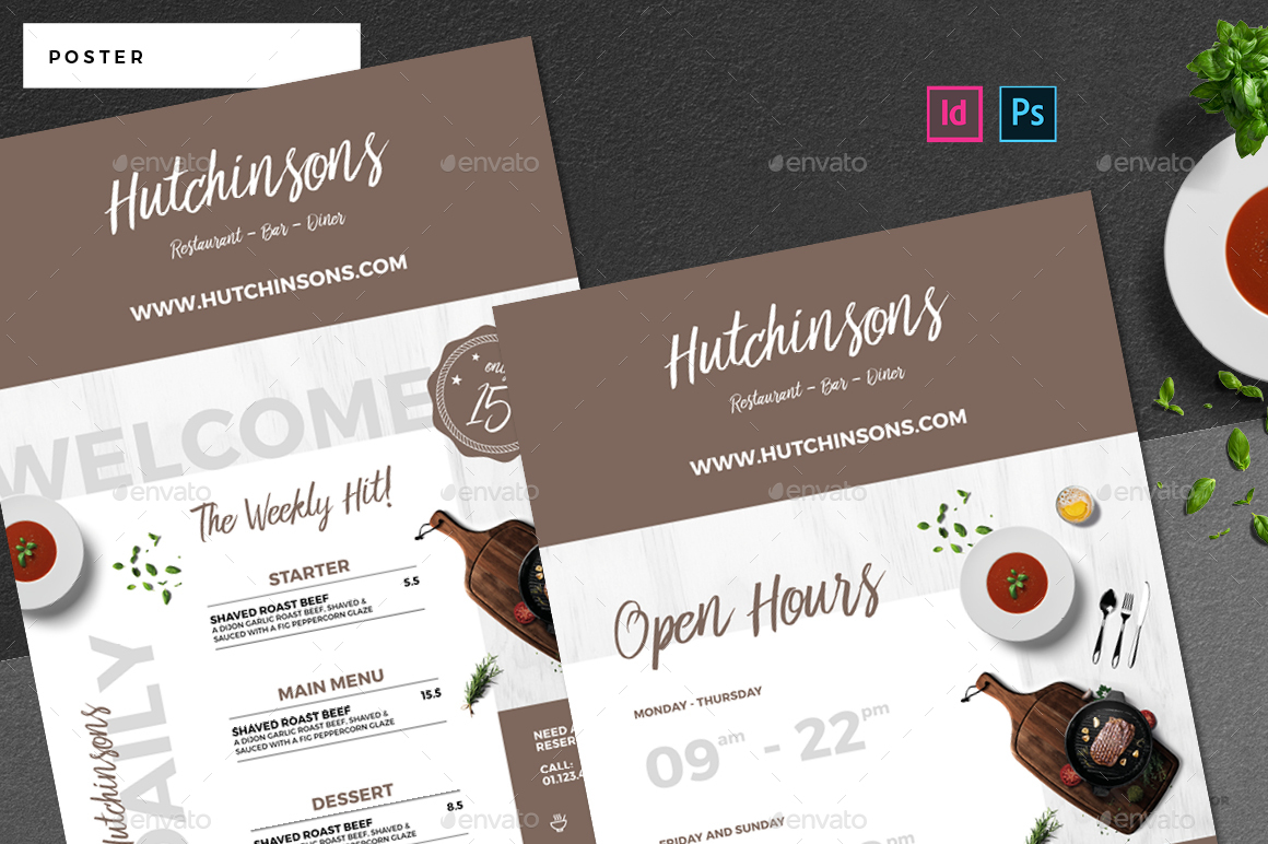 Restaurant Poster, Print Templates | GraphicRiver