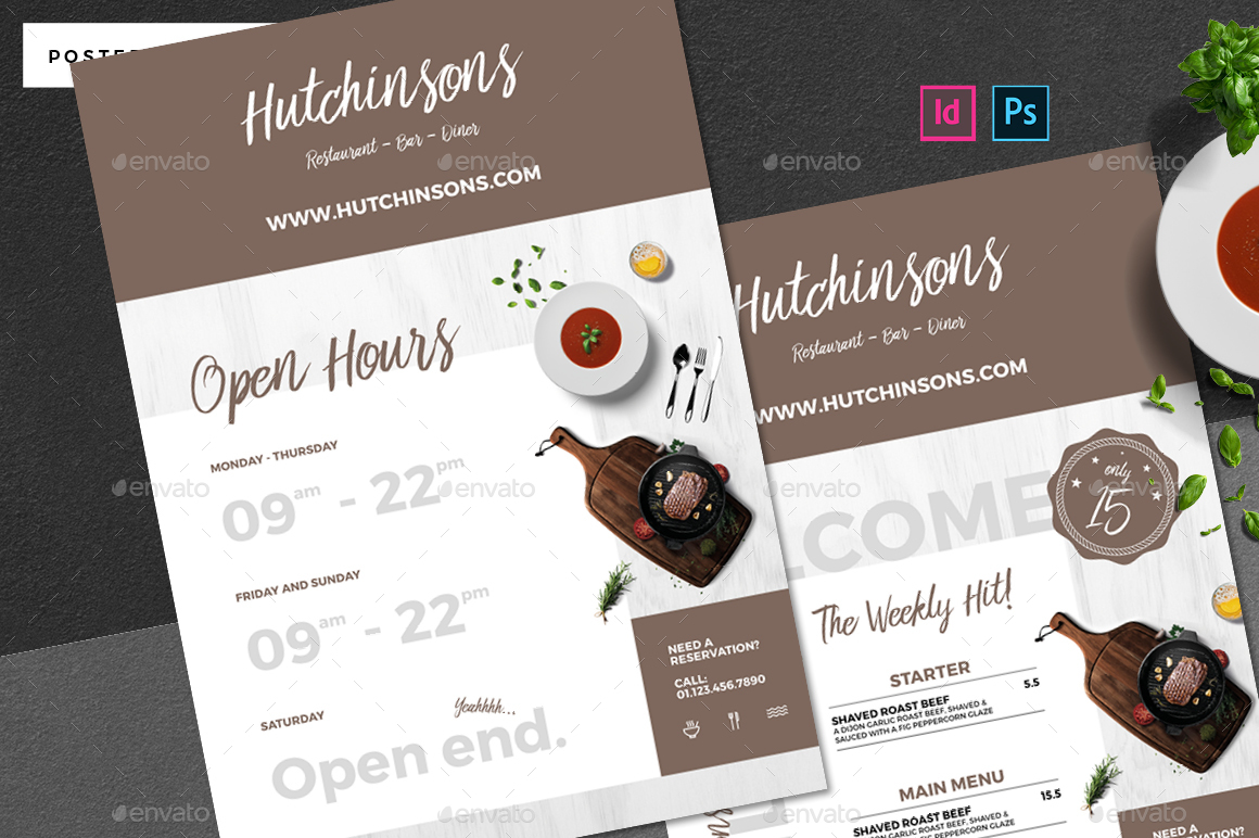 Restaurant Poster, Print Templates | GraphicRiver