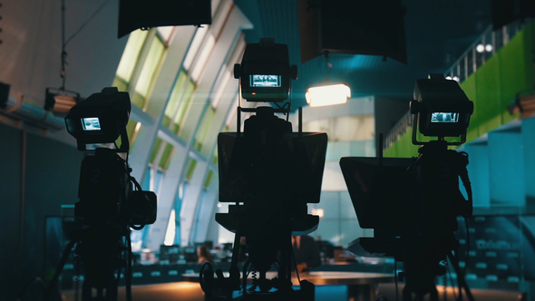 Television Cameras in the News Studio, Stock Footage | VideoHive