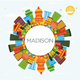 Madison Wisconsin Skyline with Color Buildings, Vectors | GraphicRiver