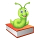 Bookworm Caterpillar Worm on Book, Vectors | GraphicRiver