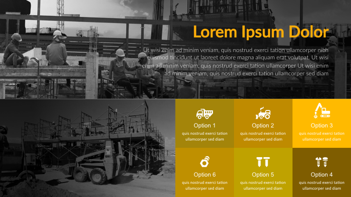 Construction Presentation Powerpoint Template, Presentation Templates