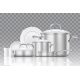 Crockery and Cookware Realistic Vector Icon Set, Vectors | GraphicRiver