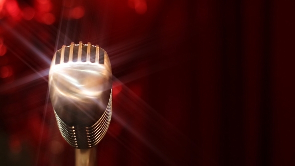 Retro Microphone with Shine, Stock Footage | VideoHive