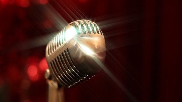 Retro Microphone with Shine, Stock Footage | VideoHive