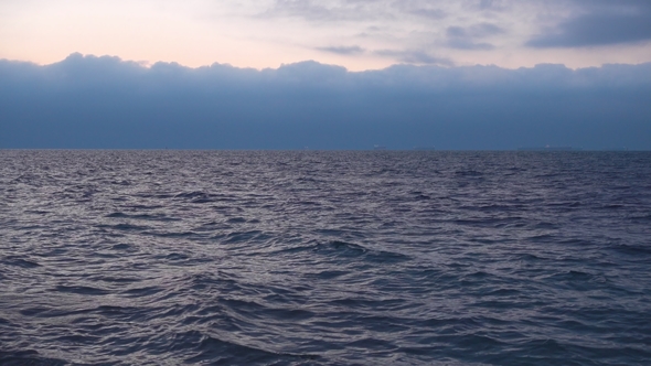 Cold Harsh Waters of the North Sea, Ships in the Distance, Stock Footage