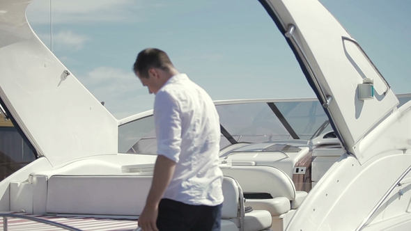 Salesman Show Buyer a Yacht, Stock Footage | VideoHive