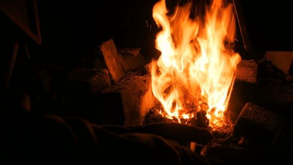 Burning Fire in Furnace, Stock Footage | VideoHive