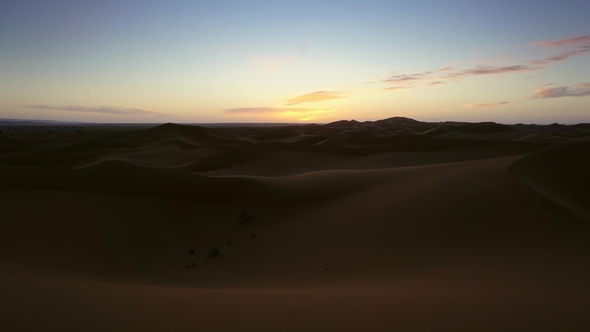 Landscape in Sahara Desert at Sunrise, Stock Footage | VideoHive