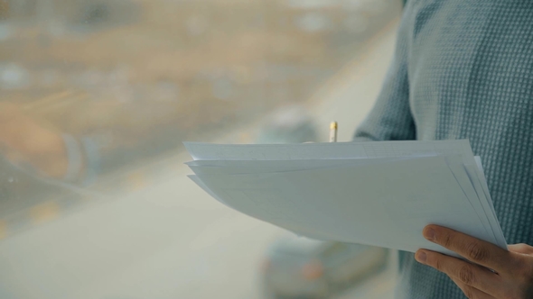 Male Hand Correcting Mistakes in Documents By Pencil Near Window, Stock ...