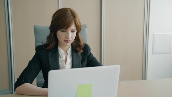 Portrait of Female Boss Working in the Office, Stock Footage | VideoHive