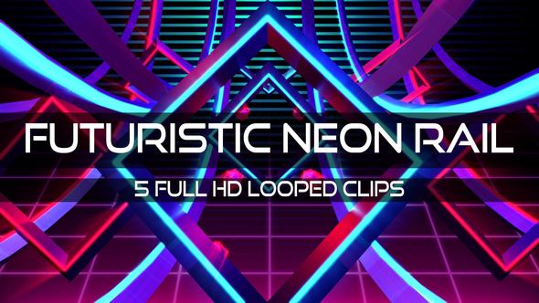 Futuristic Neon Rail VJ Loop, Motion Graphics | VideoHive