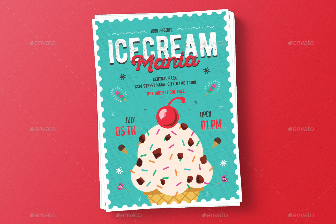Ice Cream Flyer, Print Templates | GraphicRiver