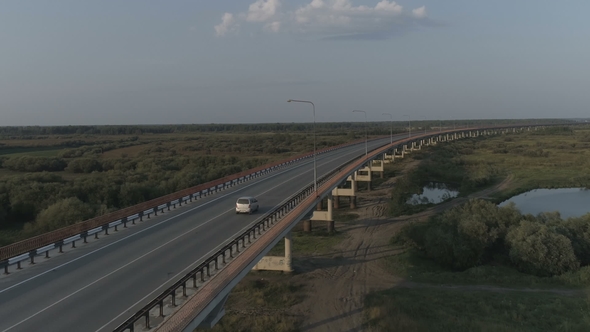 The Car Rides on a Long Bridge, Stock Footage | VideoHive
