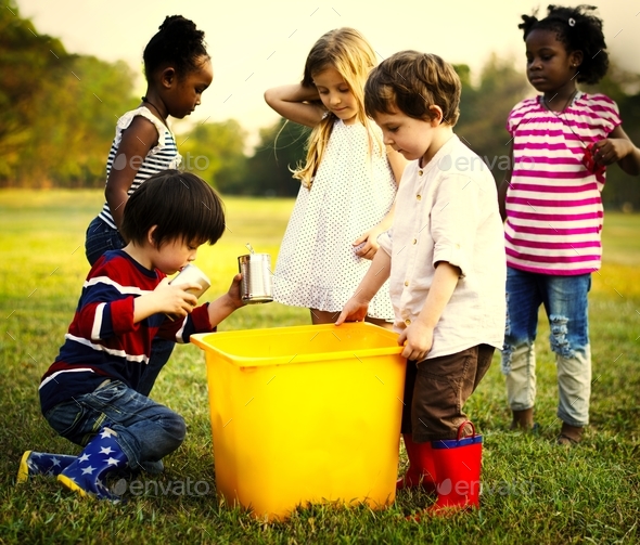 Responsible group of kids cleaning at the park Stock Photo by Rawpixel