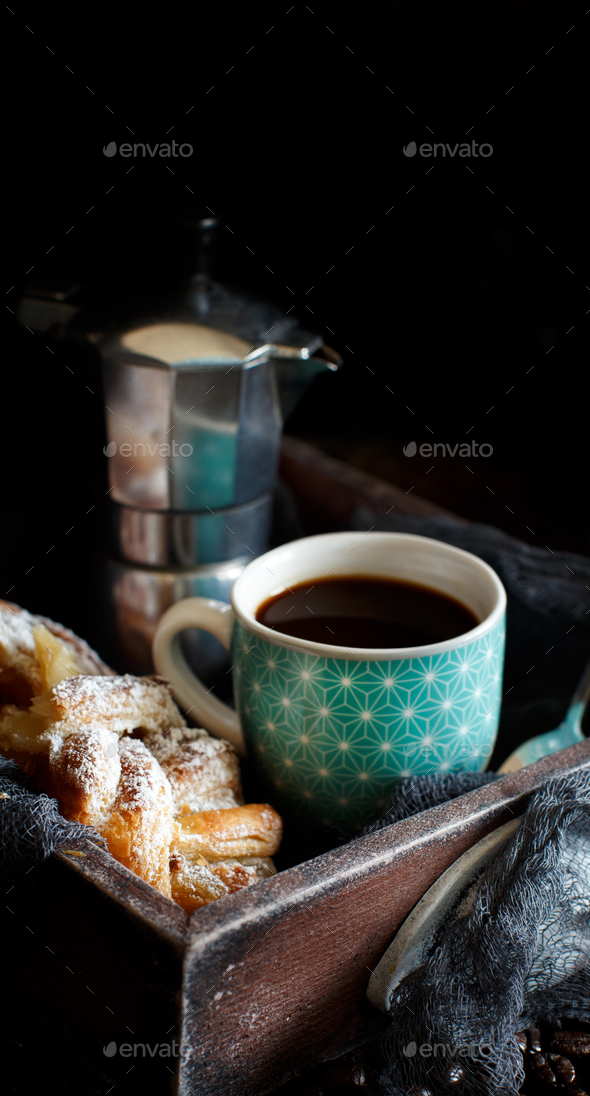 Italian coffee set for breakfast Stock Photo by katrinshine | PhotoDune