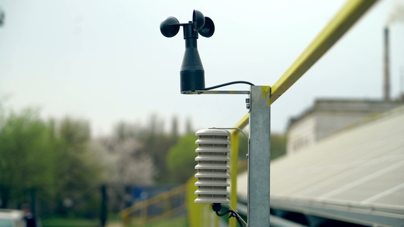 Meteorological Instrument Used To Measure Wind Speed and the Solar Cell ...