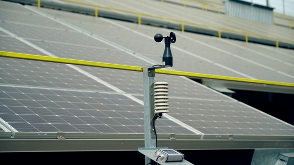 Meteorological Instrument Used To Measure Wind Speed and the Solar Cell ...