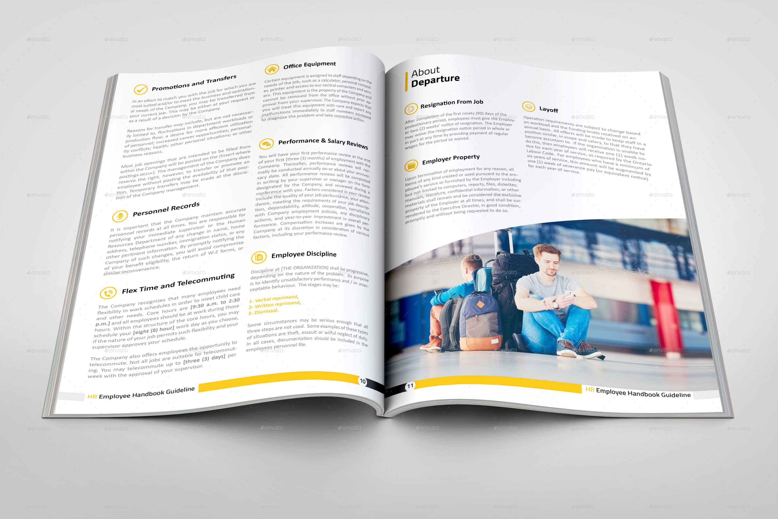 HR - Employee Handbook Guideline Portrait Template, Print Templates