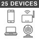 Wireless Devices Line Icons, Icons | GraphicRiver
