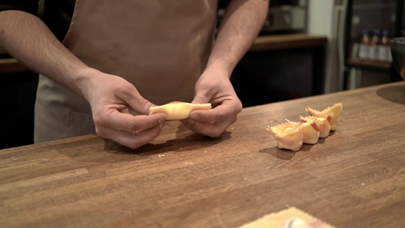 Man Making Tortellini, a Traditional Italian Food, Stock Footage ...