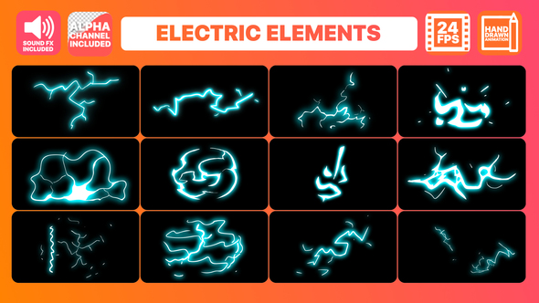 Hand Drawn Electric Elements Pack | Motion Graphics Pack, Motion Graphics