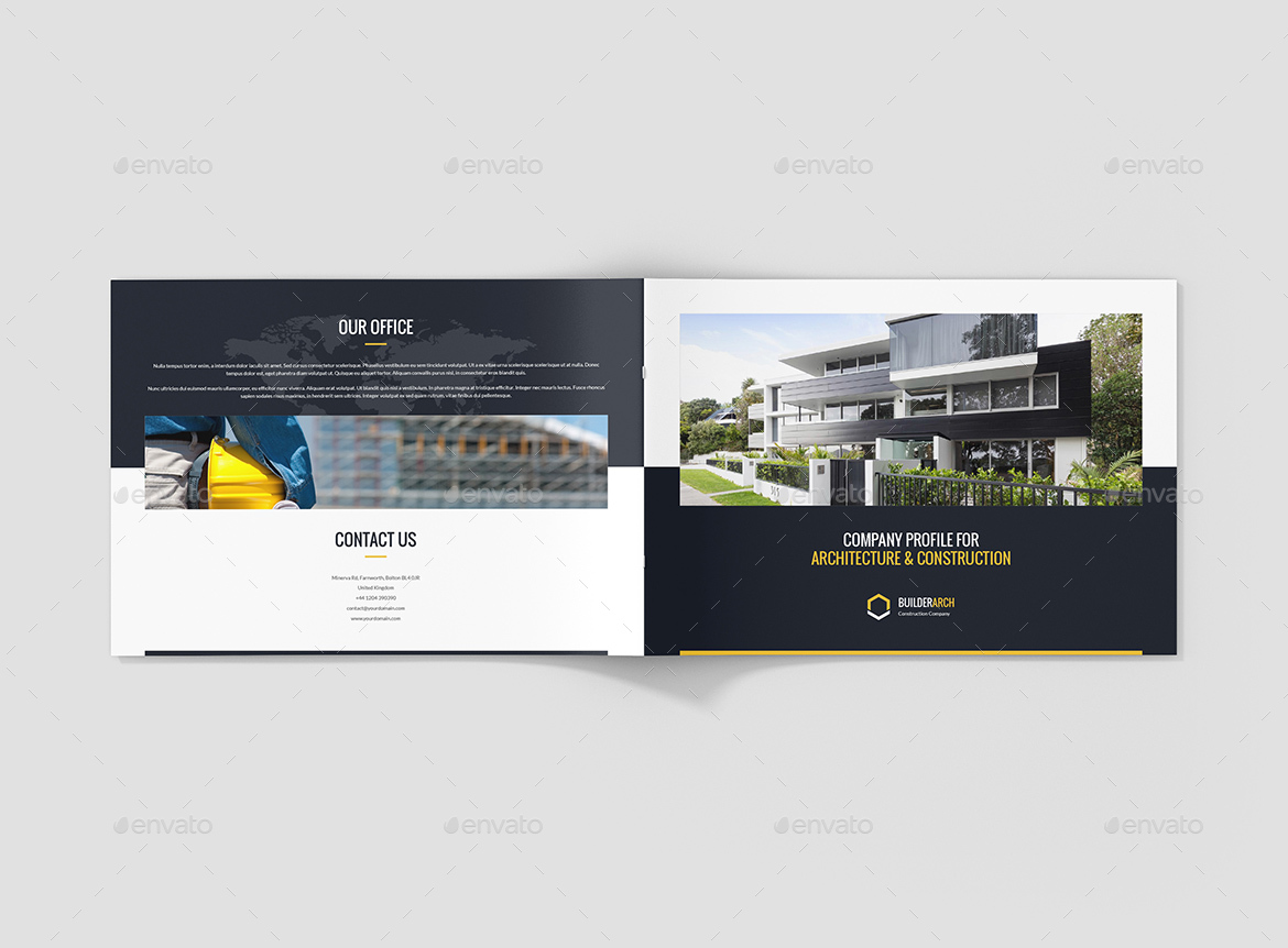 BuilderArch – Construction Company Profile Landscape, Print Templates