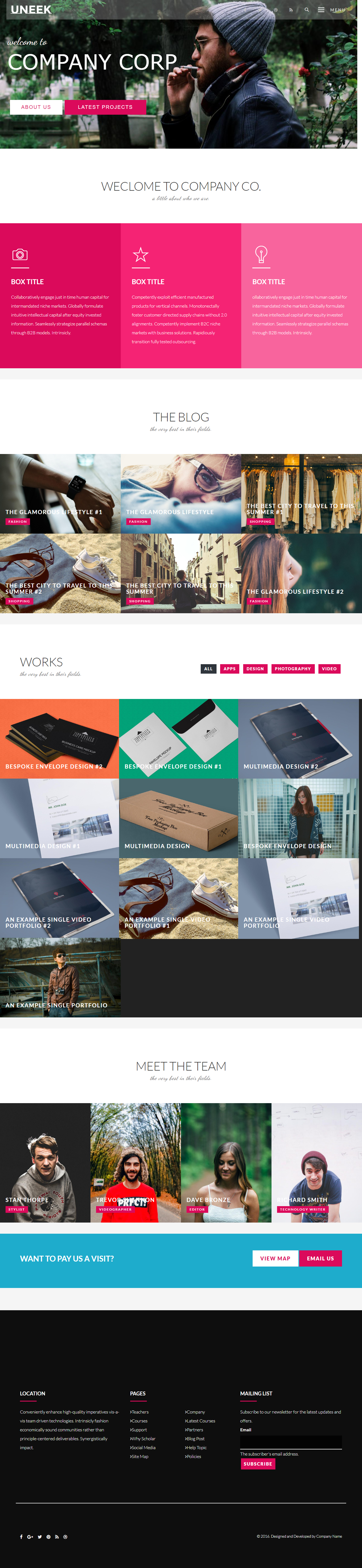 Uneek - Clean Blog/Portfolio Drupal 8 Theme by drupalet | ThemeForest