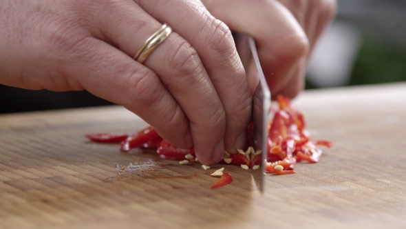 Chef Chopping Chili, Stock Footage | VideoHive