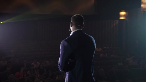 Man at the Stage Speaking, Stock Footage | VideoHive