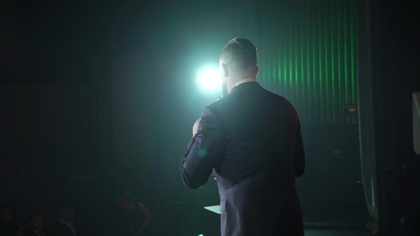 Man at the Stage Speaking, Stock Footage | VideoHive