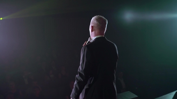 Man at the Stage Speaking, Stock Footage | VideoHive