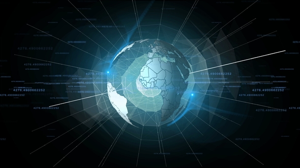 Planet Earth Rotating Animation Future Technology Business Concept ...