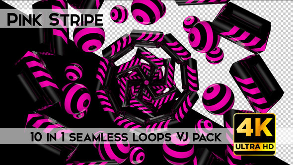 Pink Stripe Vj Loops Pack, Motion Graphics | VideoHive